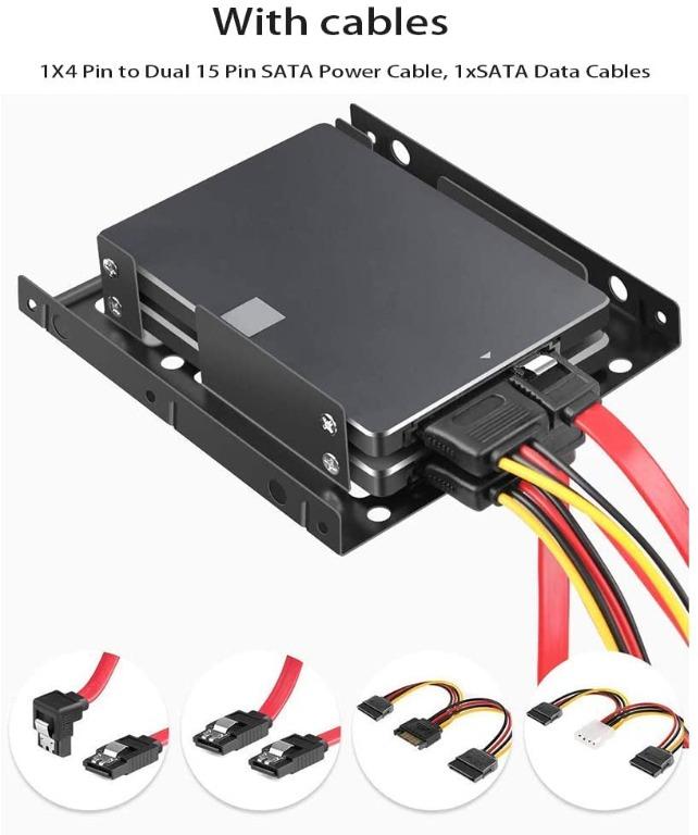 DEEPFOX Dual 2.5 Inch SSD/HDD to 3.5 Inch Internal HDD mounting frame ...