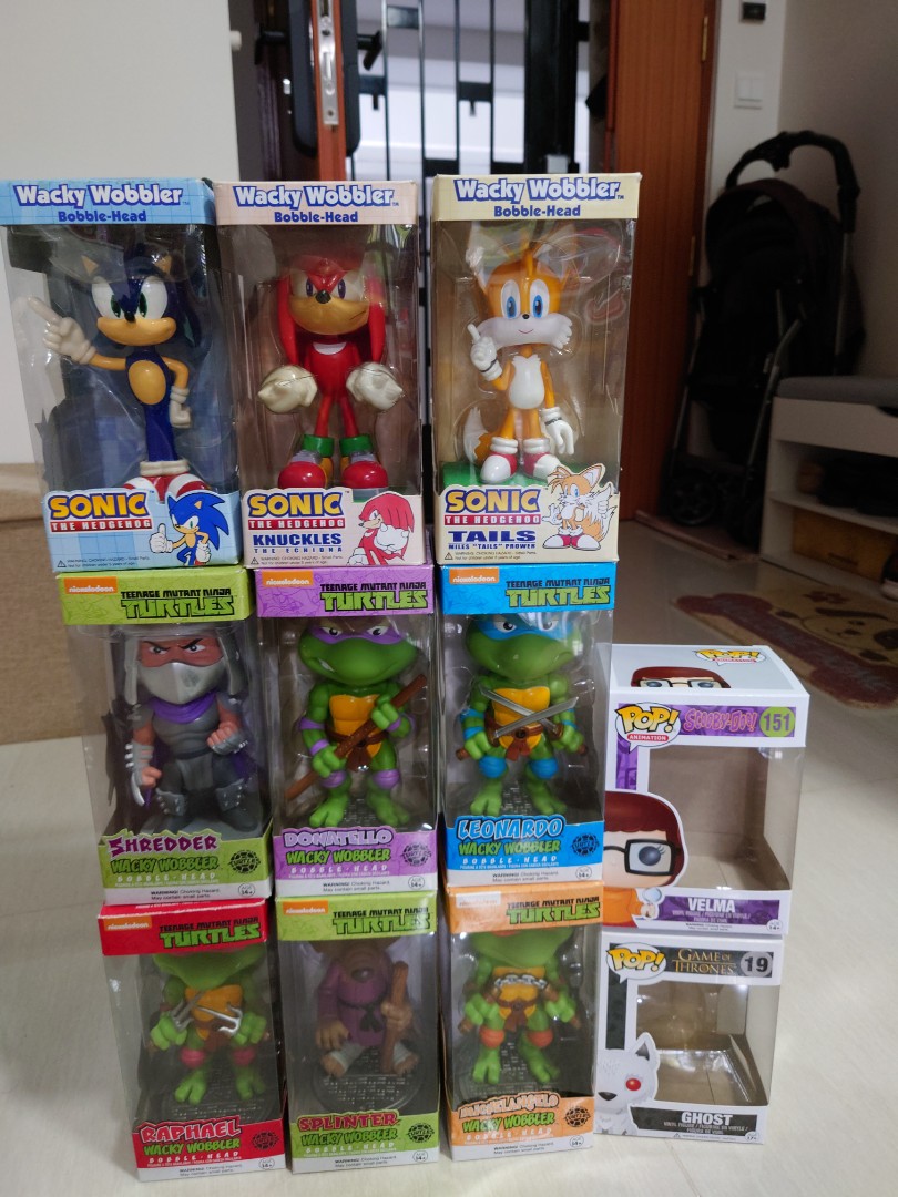 Funko Pop Wacky Wobbler sonic the hedgehog tails knuckles Michelangelo ...