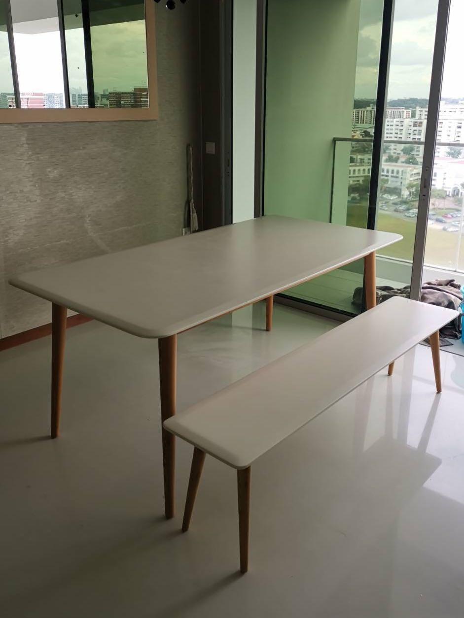 IKEA Dining table with bench, Furniture & Home Living, Furniture ...