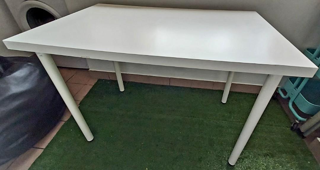 Ikea White Study Table, Furniture & Home Living, Furniture, Tables ...