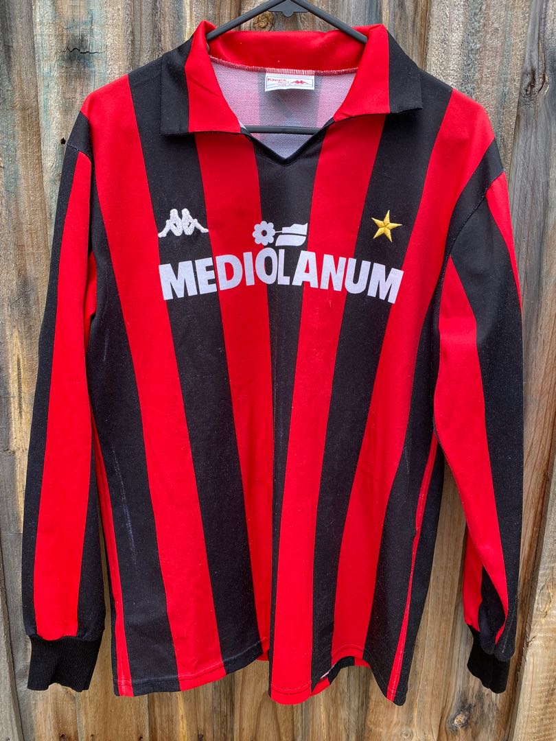 Kappa AC Milan Home Jersey 1987/88 Serie A Season, Sports Equipment ...