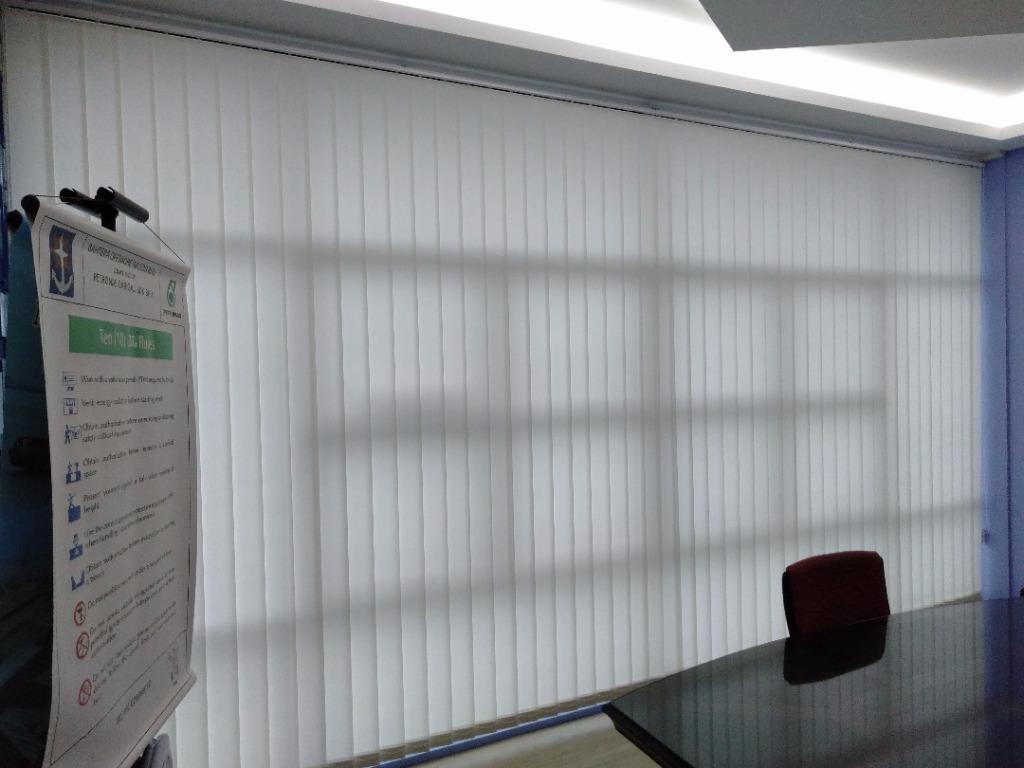 LANGSIR PEJABAT l vertical blind install, Furniture & Home Living ...