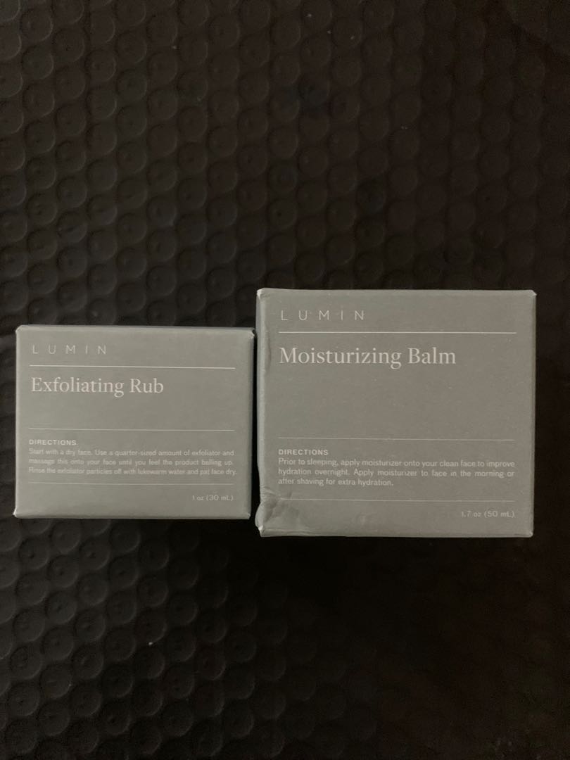 LUMIN exfoliating rub & moisturising balm, Beauty & Personal Care, Face ...