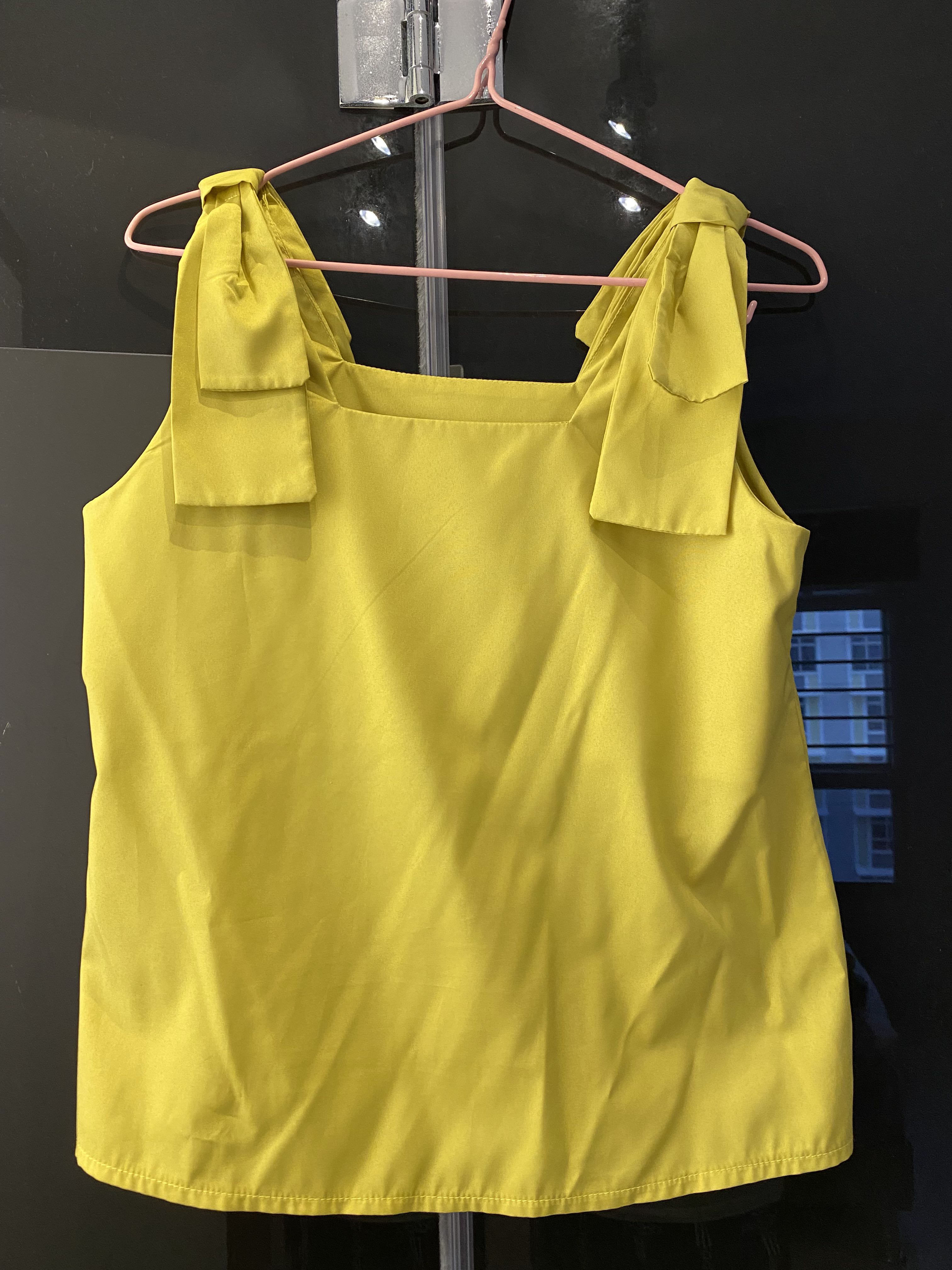 Mustard/Yellow Top, Women's Fashion, Tops, Sleeveless on Carousell