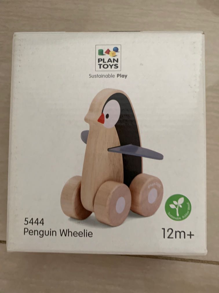 Penguin wheelie wooden toy, Babies & Kids, Infant Playtime on Carousell