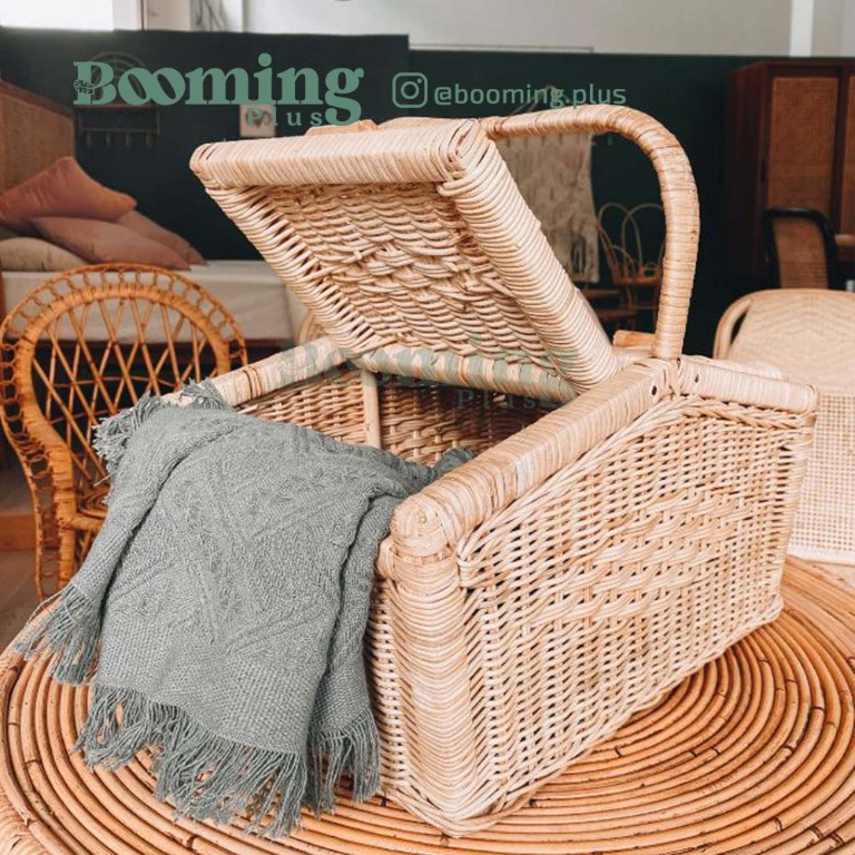 Rattan Picnic Basket / Bakul Berkelah Rotan, Furniture & Home Living ...