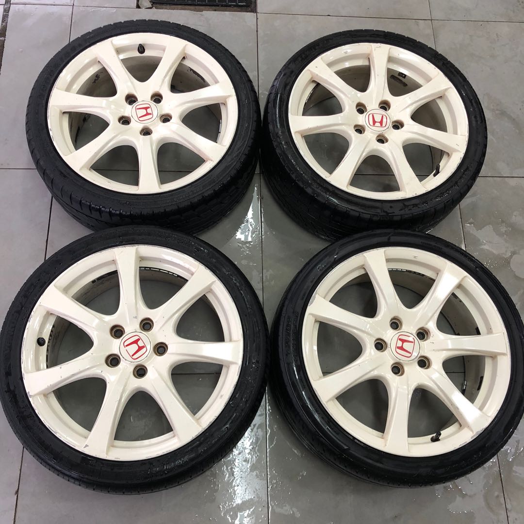 Rim Original Civic FD2R 18 inci siap tayar, Auto Accessories on Carousell