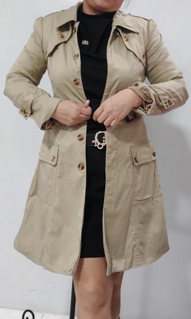 TRENCH COAT NUDE, Women's Fashion, Coats, Jackets and Outerwear on Carousell