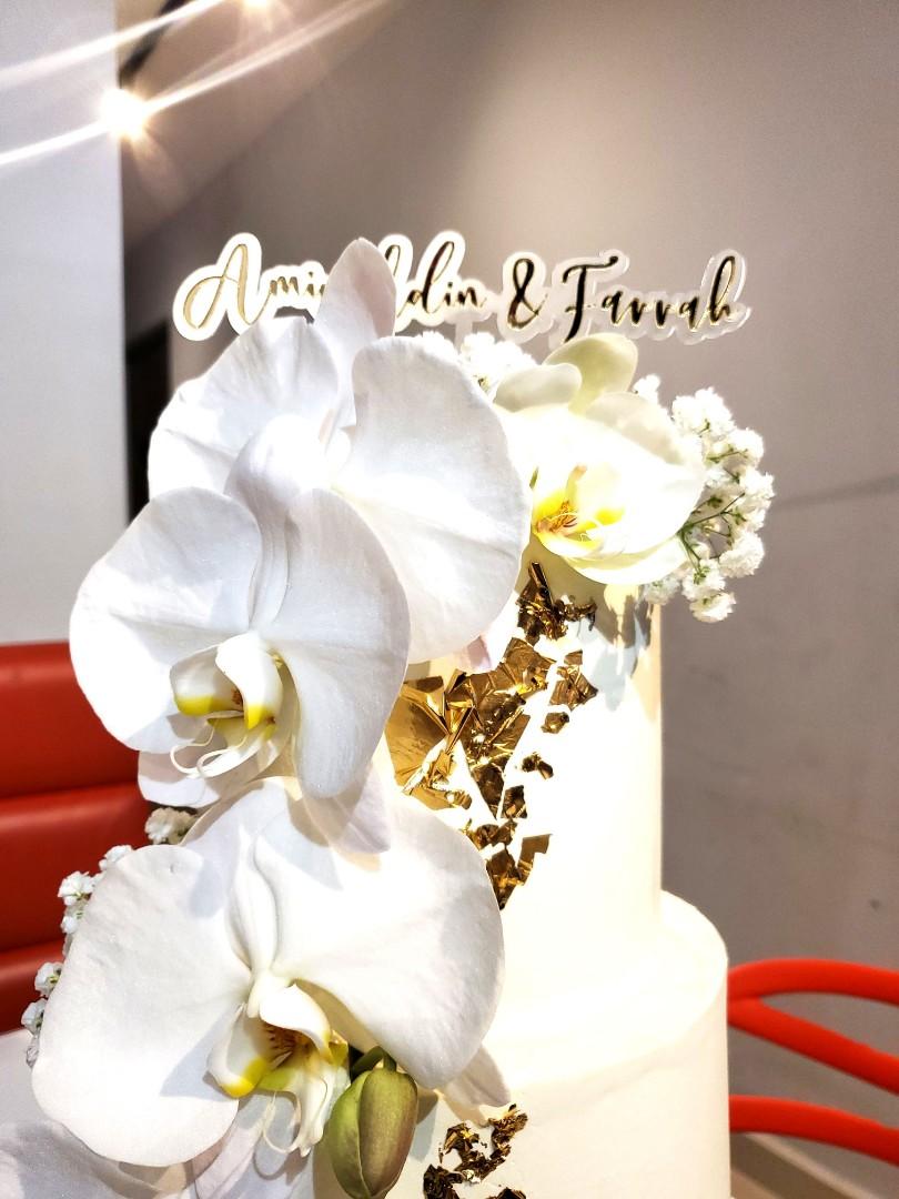 Two Tier Wedding Cake with Moth Orchids, Food & Drinks, Homemade Bakes ...