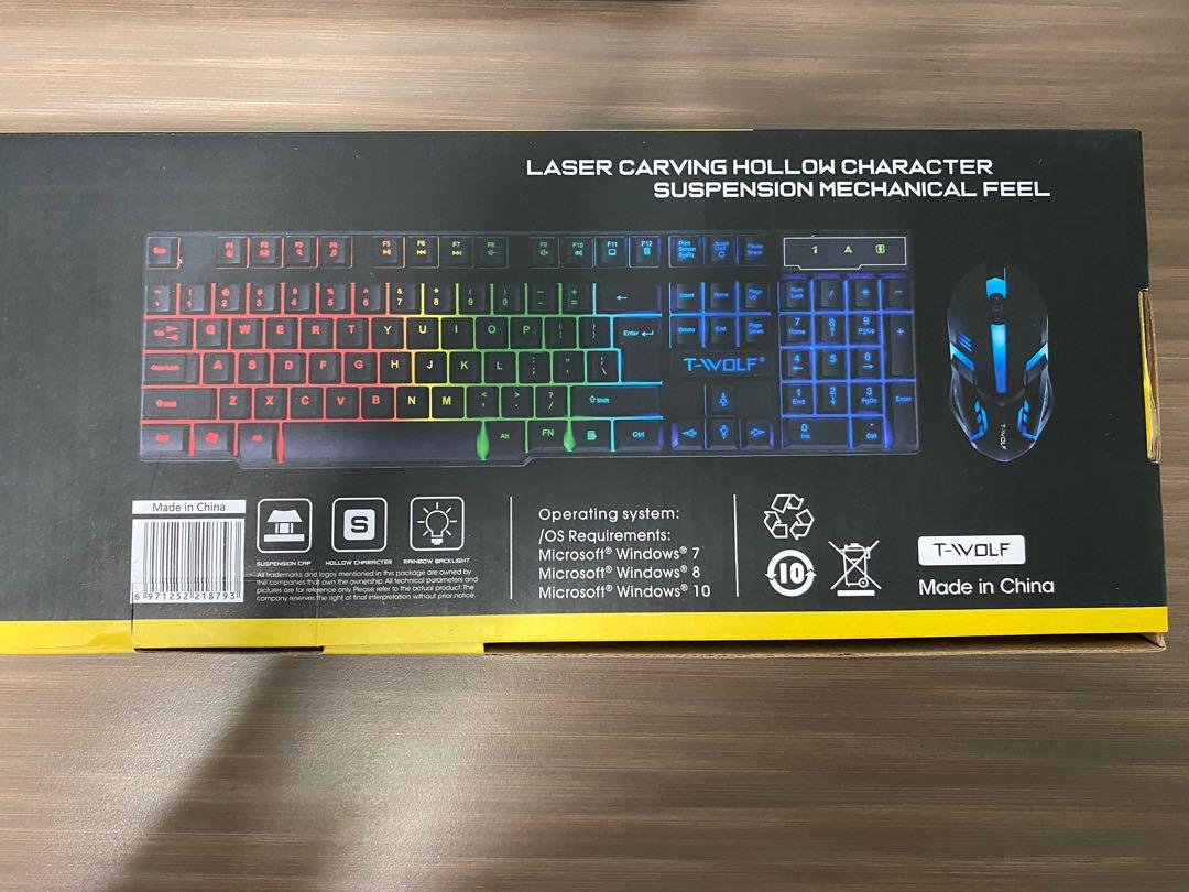 T-Wolf: Rainbow backlit Gaming keyboard & Mouse, Computers & Tech ...