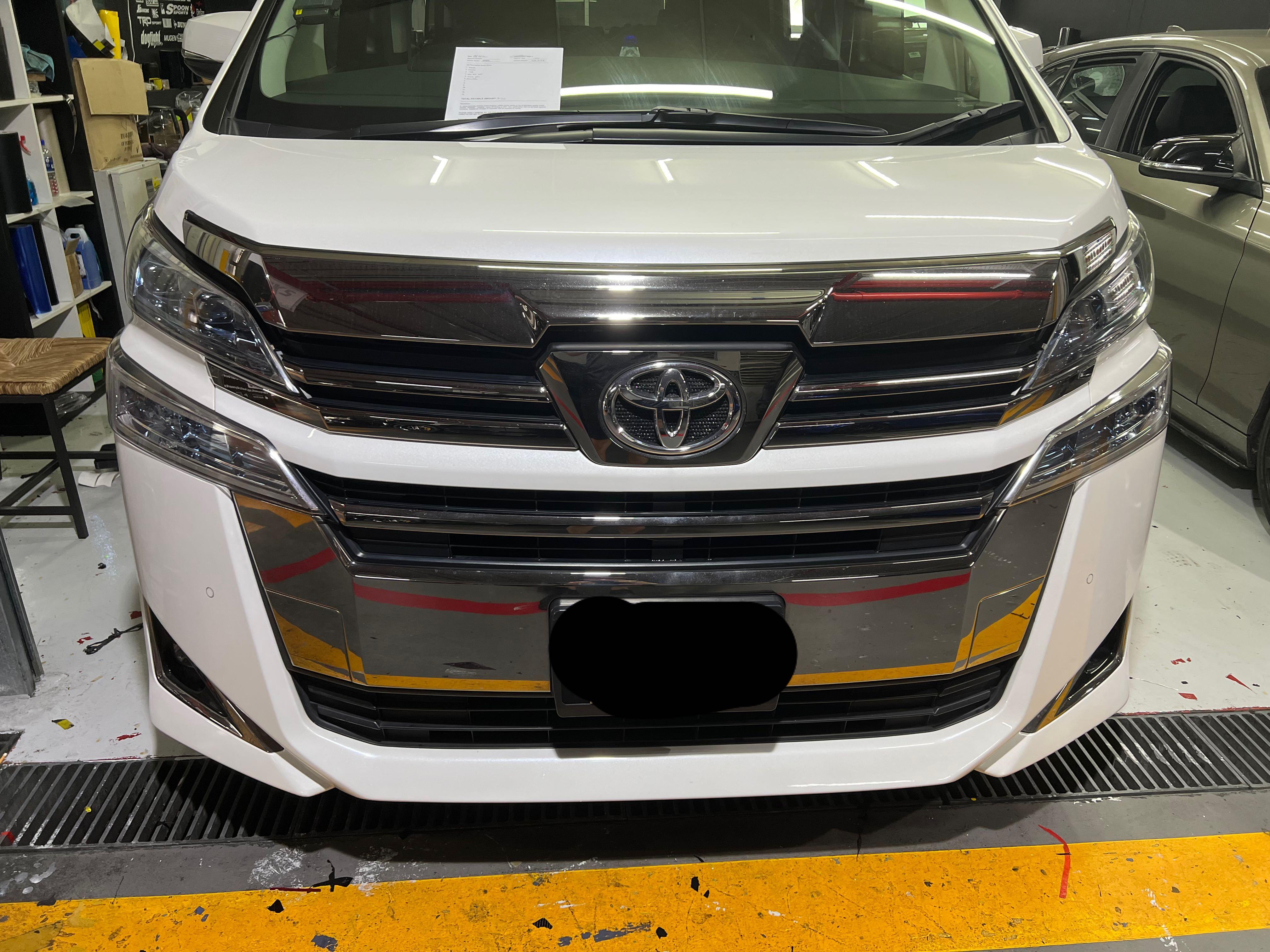 Vellfire front grille wrap glossy black, Car Accessories, Accessories ...