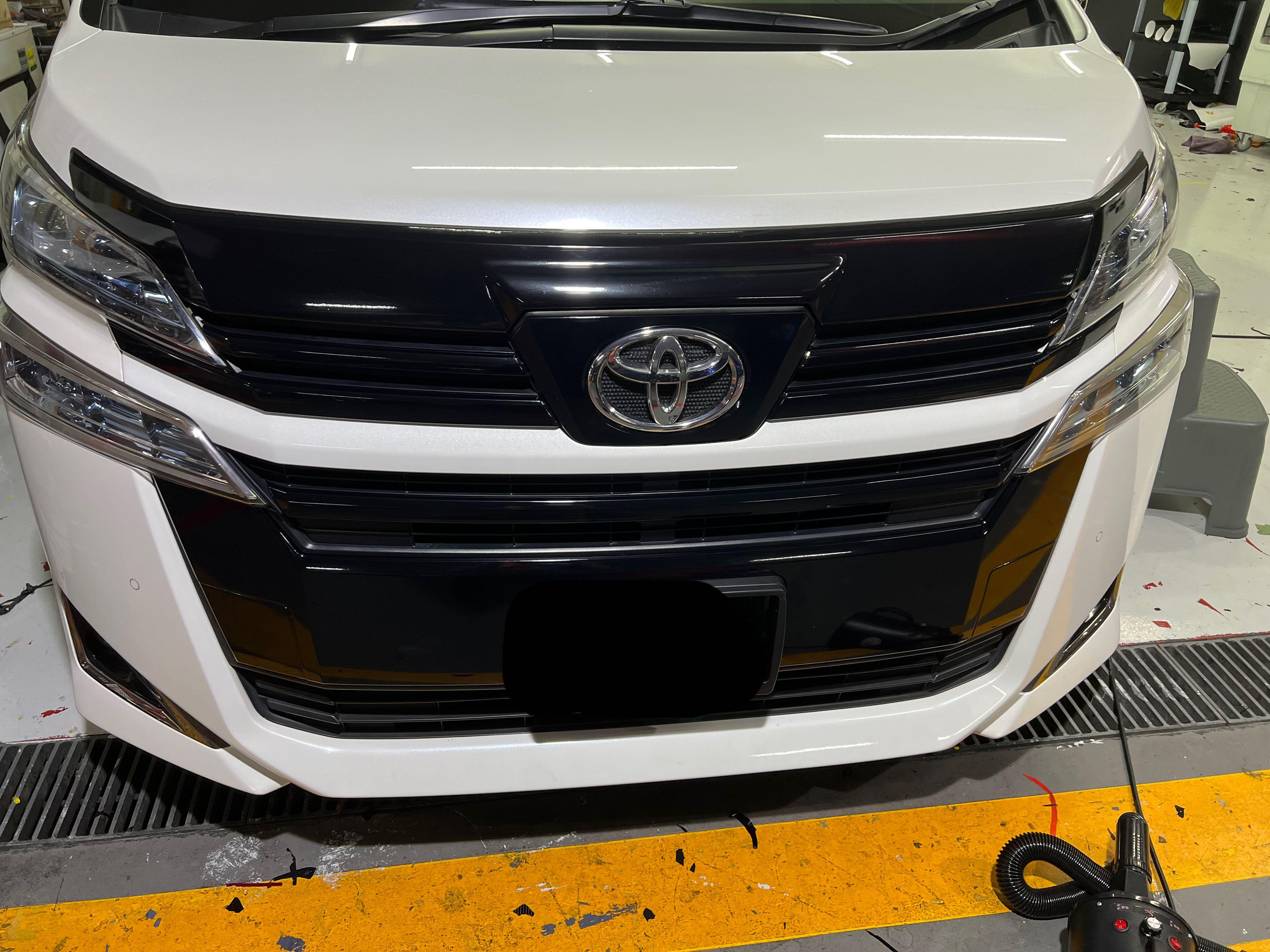 Vellfire front grille wrap glossy black, Car Accessories, Accessories ...