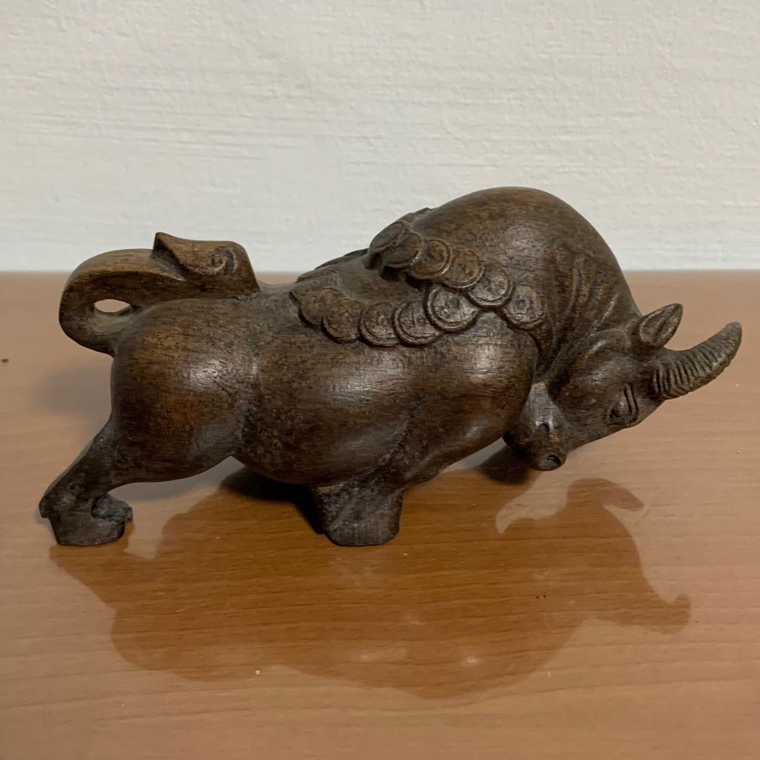 Vintage Real Wood Ox Decor - BRAND NEW, Hobbies & Toys, Memorabilia ...