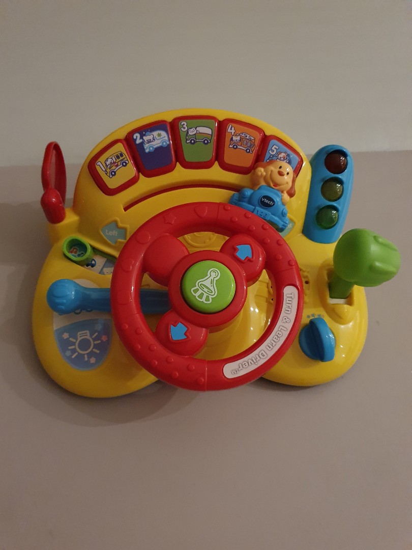 Vtech toy car steering wheel driving (used), Babies & Kids, Infant ...
