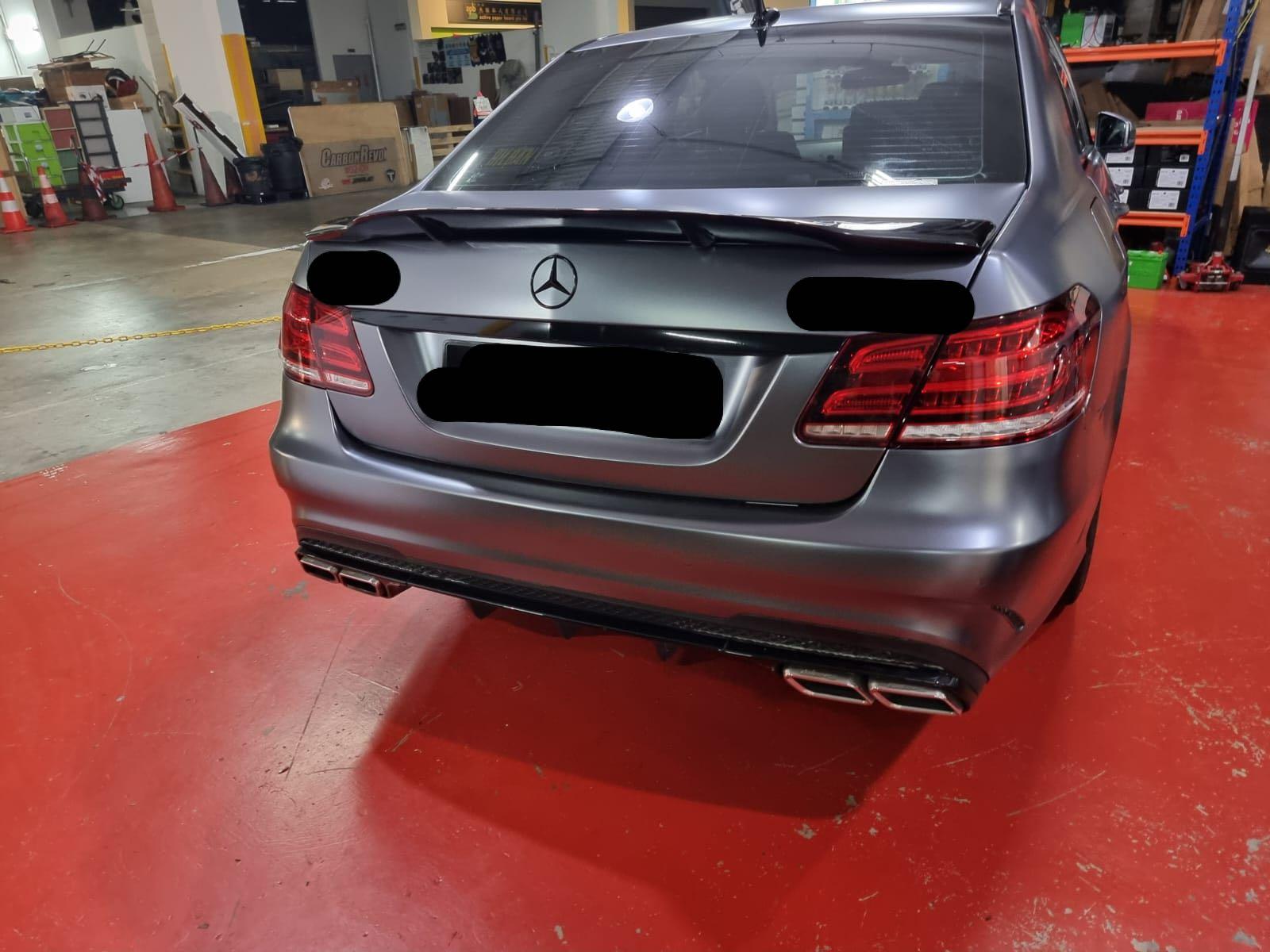 W212 Gloss black Car Rear boot lip spoiler for Mercedes-Benz W212 e ...