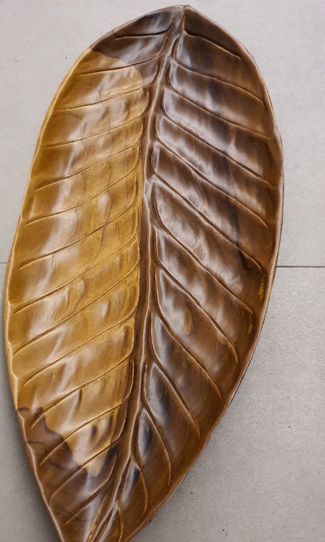 Wooden Leaf Shape Tray, Furniture & Home Living, Home Decor, Other Home ...