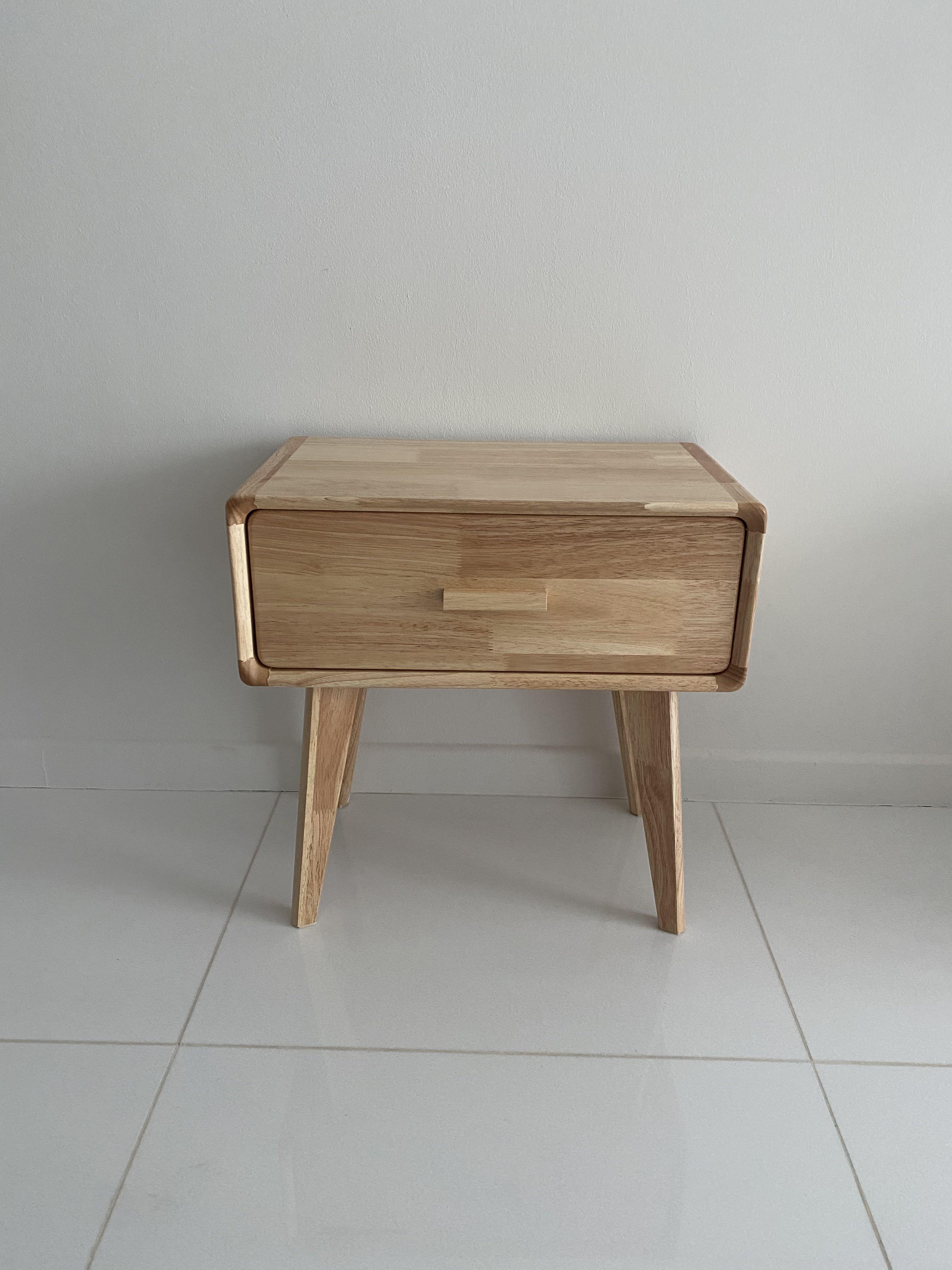 Wooden Nordic Muji Style Bedside Table, Furniture & Home Living ...