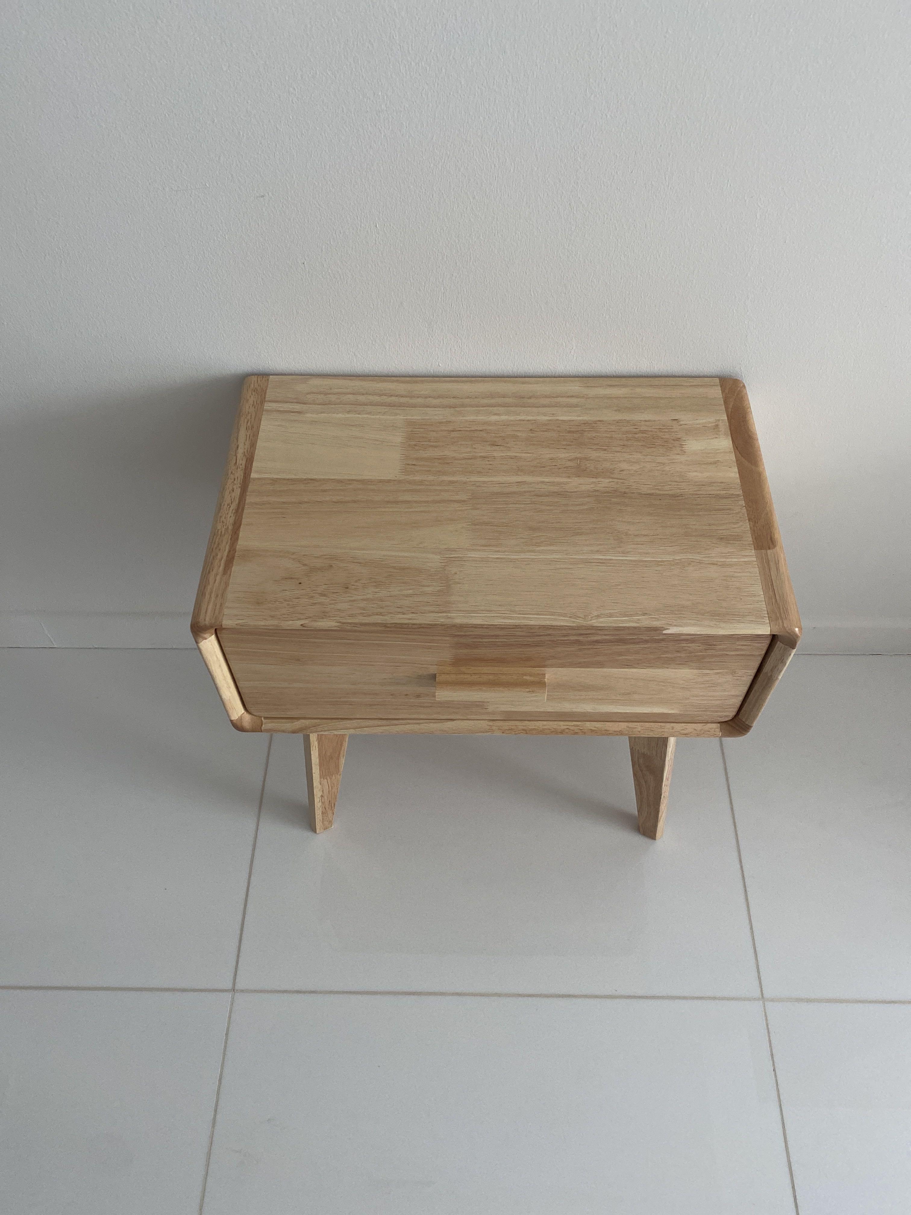 Wooden Nordic Muji Style Bedside Table, Furniture & Home Living ...