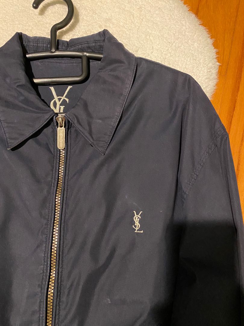 YSL navy blue harrington jacket, Women's Fashion, Coats, Jackets and ...