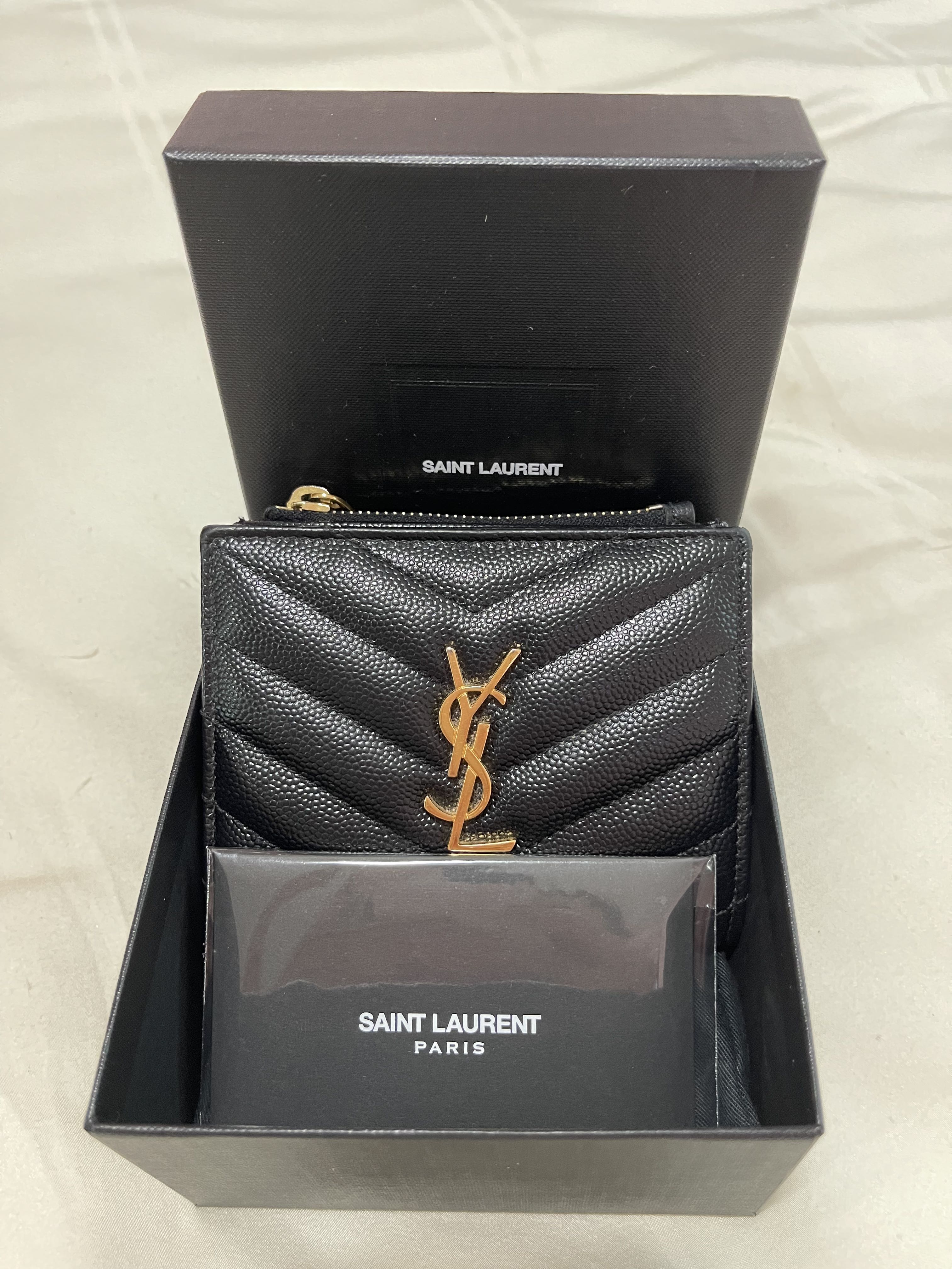 Authentic Saint Laurent YSL small wallet/ card holder, Women's Fashion ...