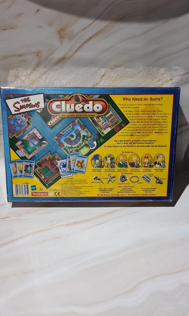 Cluedo Board Game - The Simpsons Edition, Hobbies & Toys, Toys & Games ...