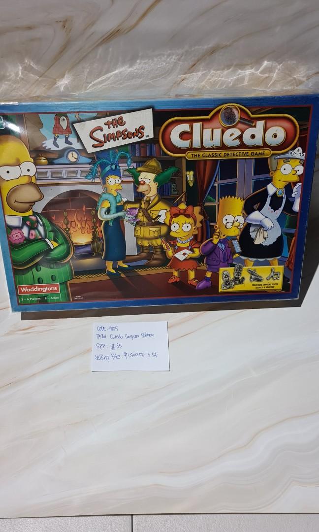 Cluedo Board Game - The Simpsons Edition, Hobbies & Toys, Toys & Games ...