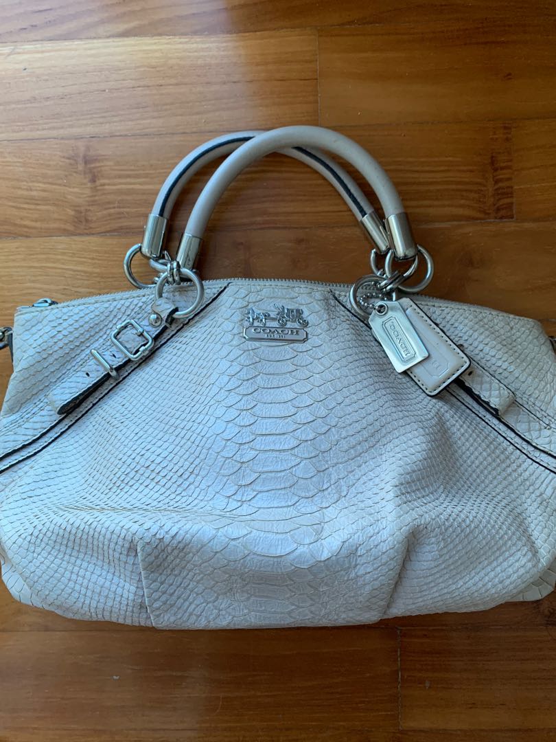 Coach Madison Embossed Python Sophia Satchel Bag, Women's Fashion, Bags ...