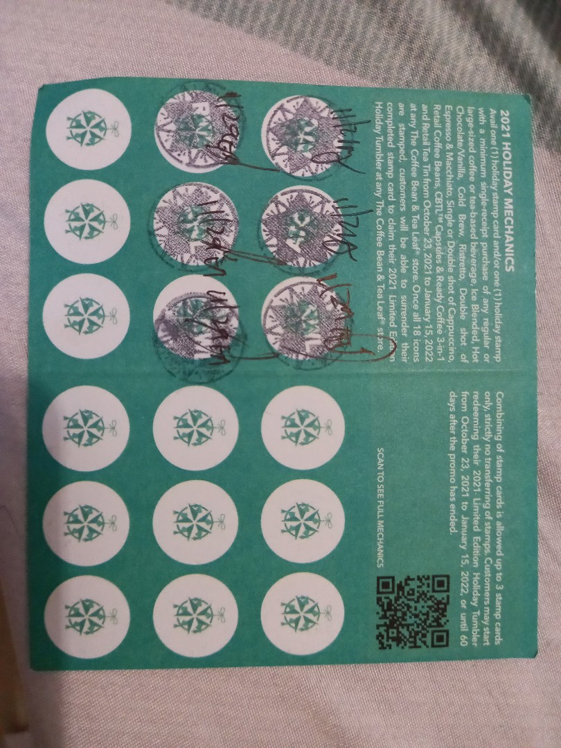 Coffee bean, stamps for tumbler, Food & Drinks, Beverages on Carousell