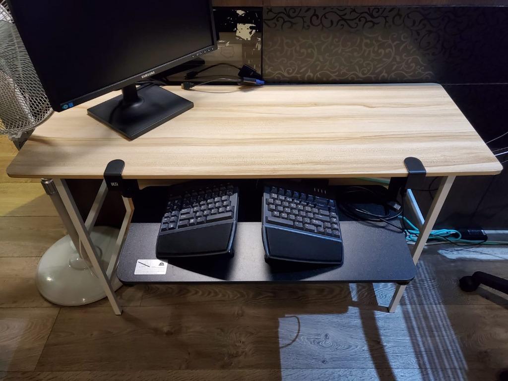 Computer Table For Laptop Desktop Study Table With Shelving Below Fully ...