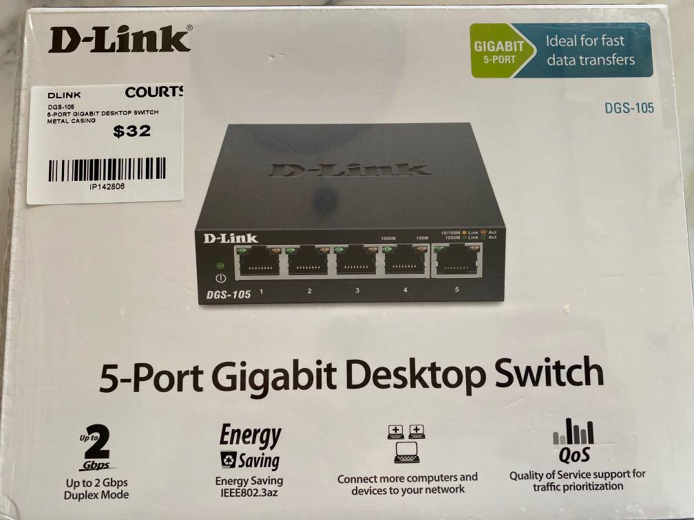 D-Link 5-port gigabit desktop switch, Computers & Tech, Office ...