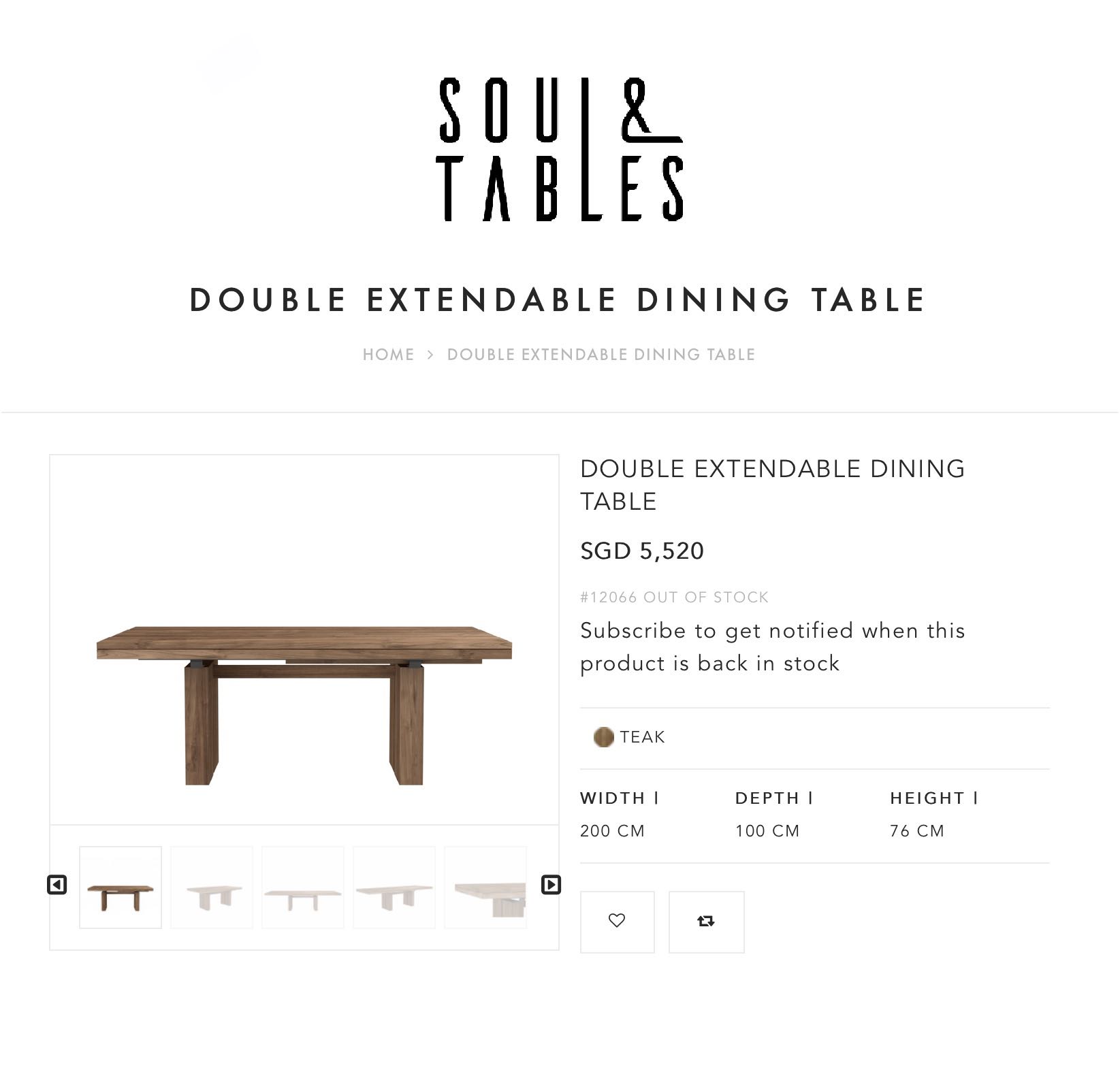 Ethnicraft Soul & Tables Teak Double extendable dining table, Furniture ...