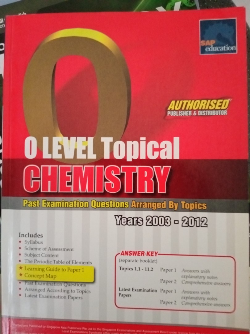 GCE O LEVELS Chemistry Past Year Exam Book, Hobbies & Toys, Books ...