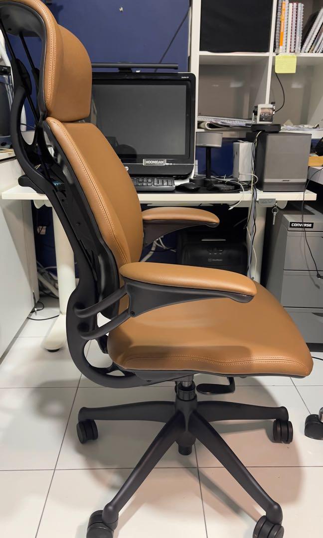 Humanscale freedom leather ergonomic chair, Furniture & Home Living ...