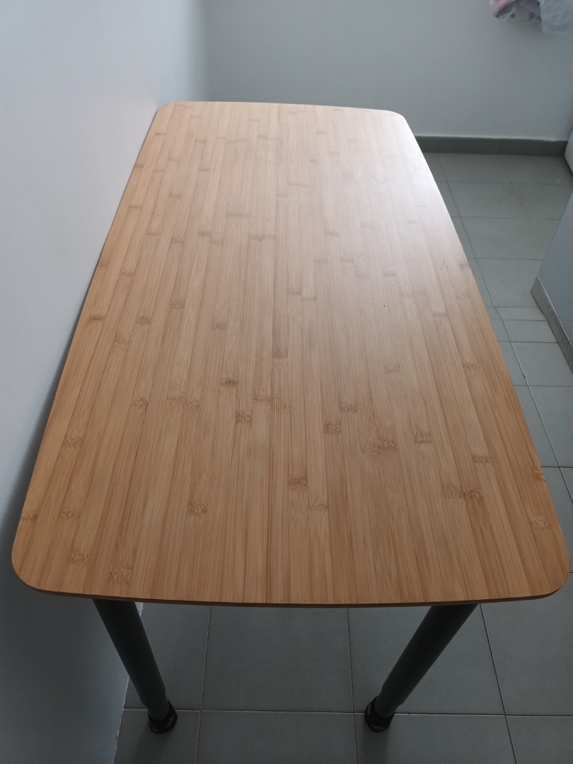 Ikea Olov adjustable height legs with bamboo top, Furniture & Home ...