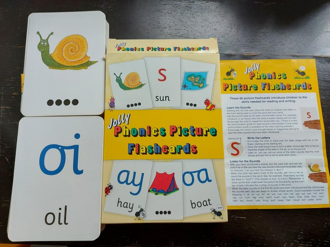 Jolly Phonics Picture Flashcards, 興趣及遊戲, 書本 & 文具, 小朋友書 - Carousell