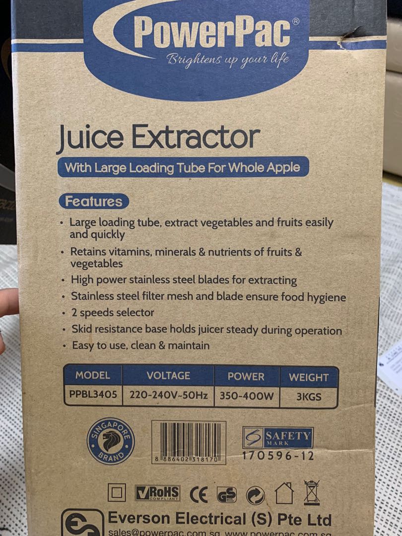 Juicer Extractor-PowerPac, TV & Home Appliances, Kitchen Appliances ...