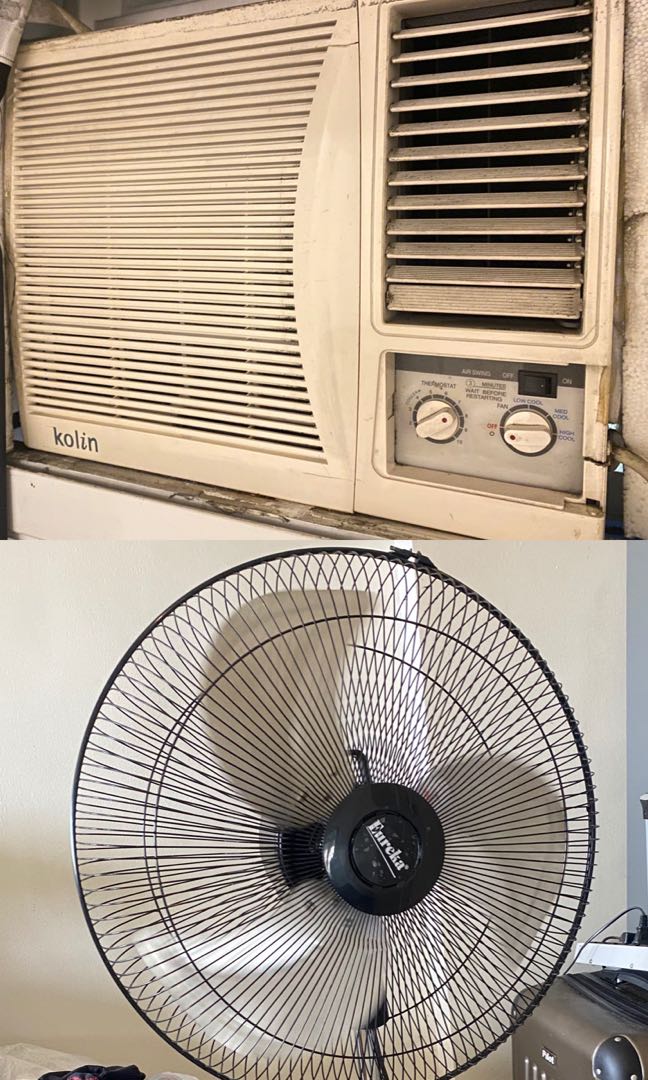 Kolin Aircon 1HP Non-Inverter and Eureka Electric Fan (USED), TV & Home ...