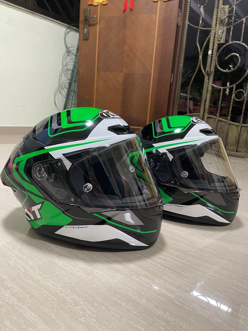 KYT TT Course Overtech Full Face Helmet In Green, Motorcycles ...