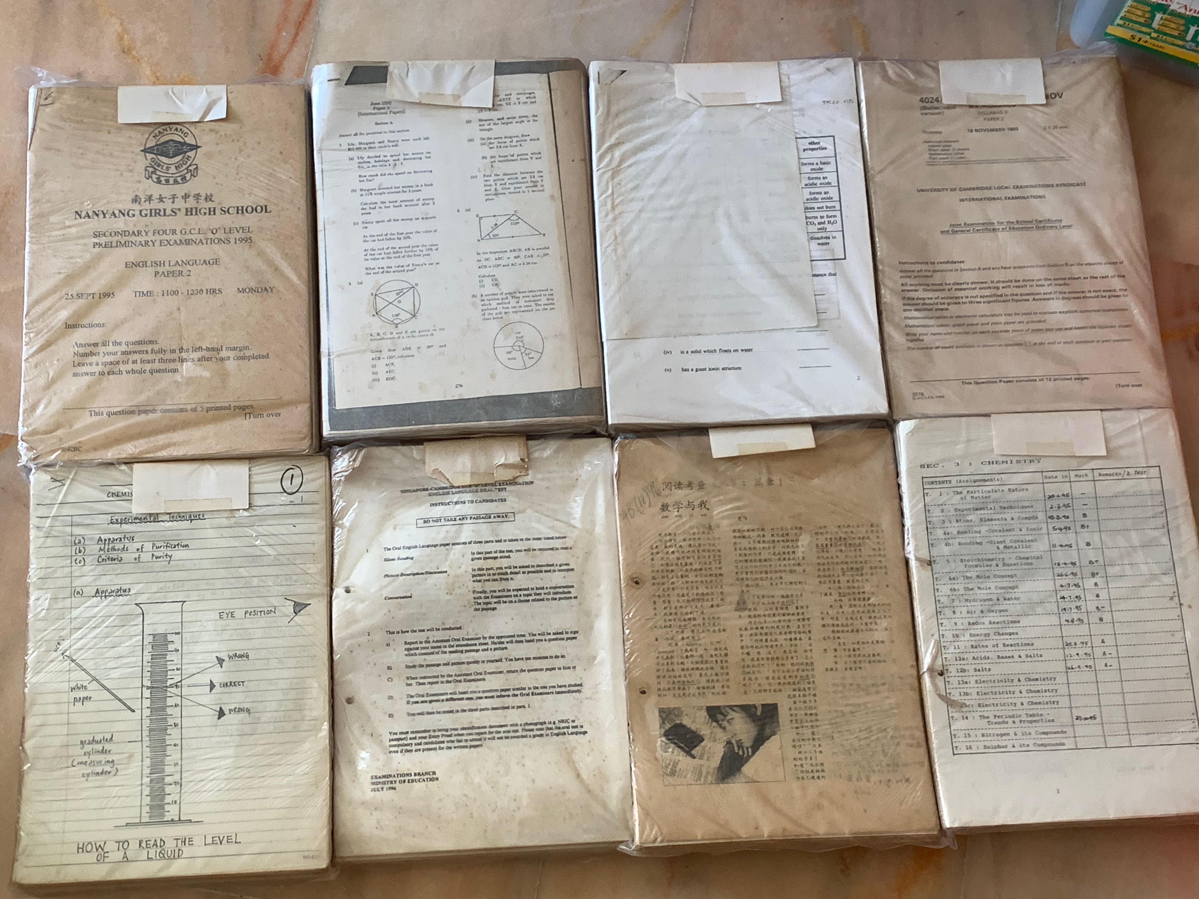 Large Assortment of 1990s top schools exam papers for o levels and ...