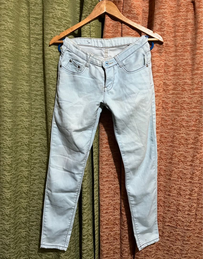 Light Blue Denim Pants, Women's Fashion, Bottoms, Jeans on Carousell