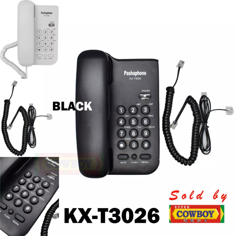 (LIKE NEW) (BLACK) (KX-T3026) Pashaphone / Basic Telephone/Telefon Rumah/Pejabat/Landing ...