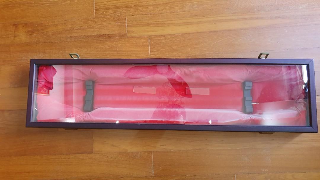 Sold! Officer sword case (wooden w glass cover), Furniture & Home ...