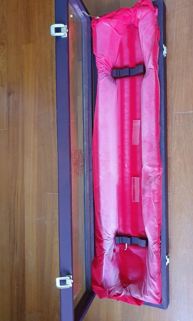 Sold! Officer sword case (wooden w glass cover), Furniture & Home ...
