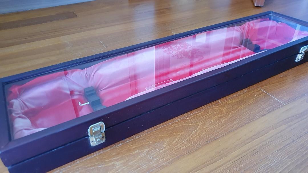Sold! Officer sword case (wooden w glass cover), Furniture & Home ...