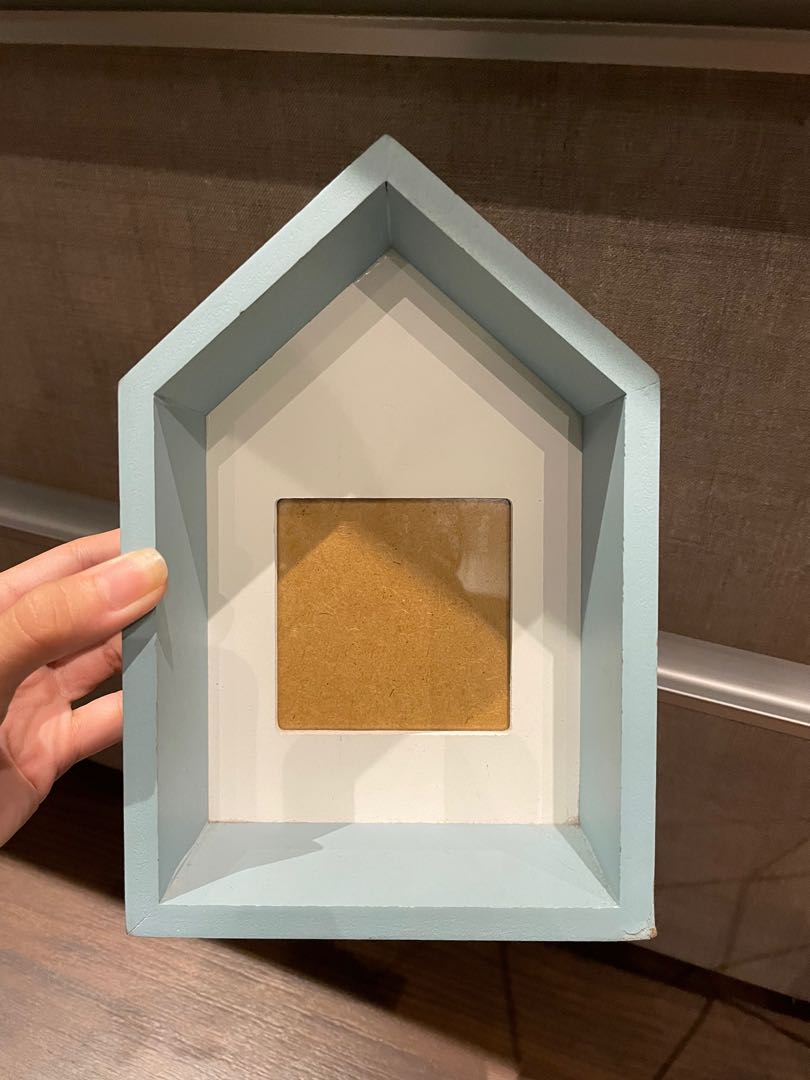pastel blue house shaped picture frame, Furniture & Home Living, Home ...
