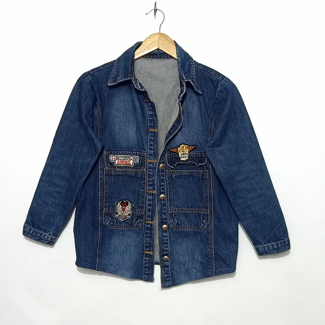 Patched Denim Jacket, Women's Fashion, Coats, Jackets and Outerwear on ...