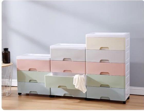 Rainbow Plastic Storage Drawer with wheels (5 & 6 tiers), Furniture ...
