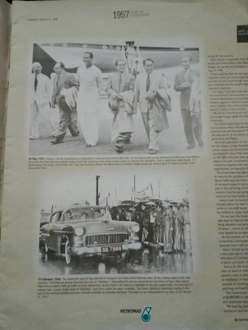 Rare Surat Khabar Keluaran Khas Merdeka, Hobbies & Toys, Collectibles ...