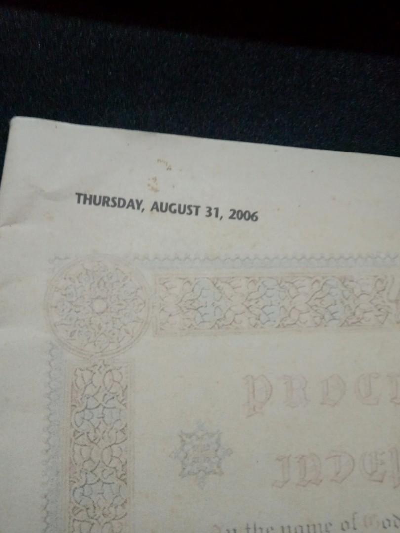 Rare Surat Khabar Keluaran Khas Merdeka, Hobbies & Toys, Collectibles ...