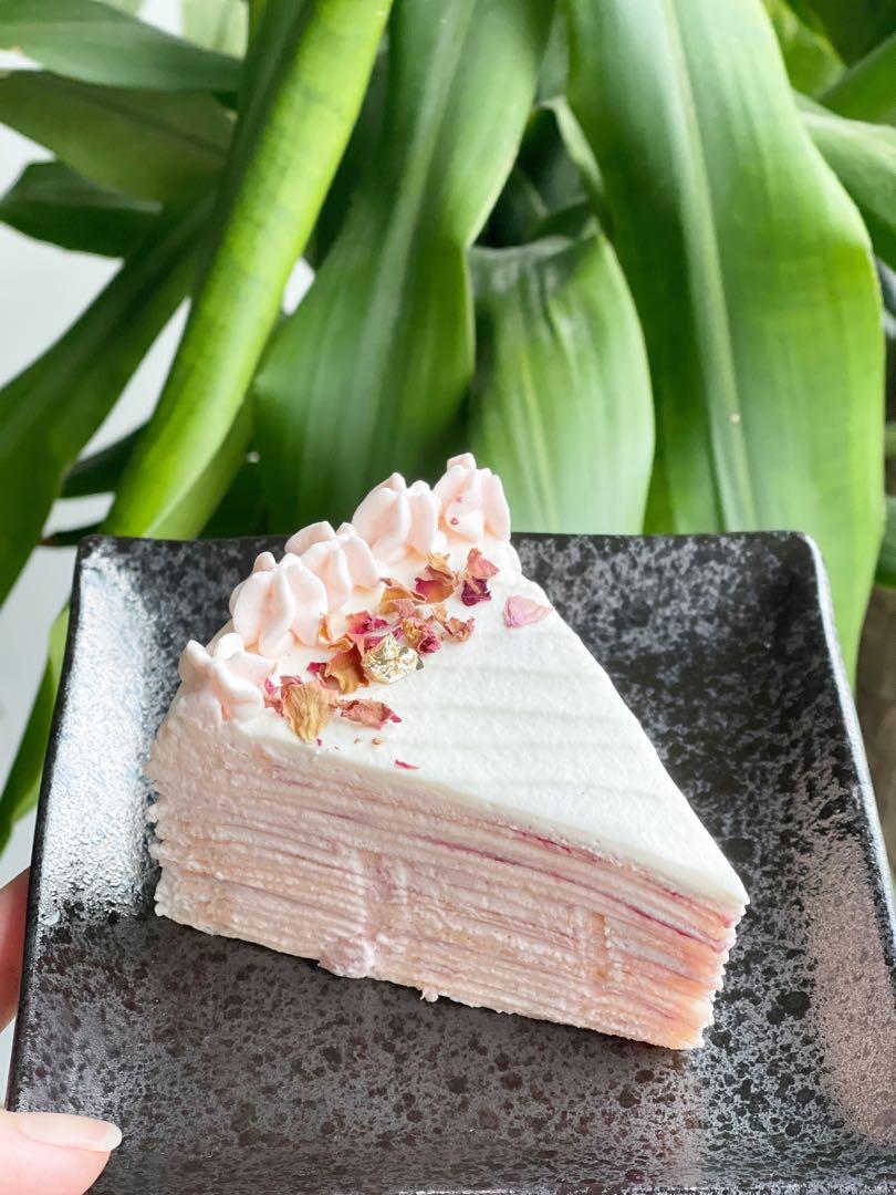 Raspberry lychee rose crepe cake, Food & Drinks, Homemade Bakes on ...